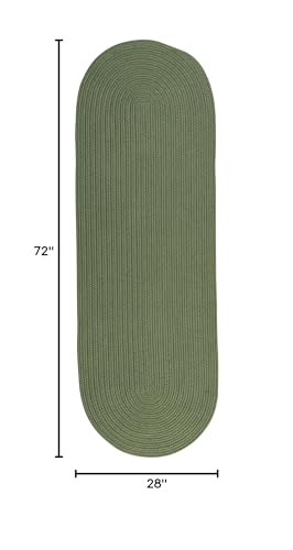 Colonial Mills Reversible Flat-Braid Runner Rug 2'4" x 6 Moss Green