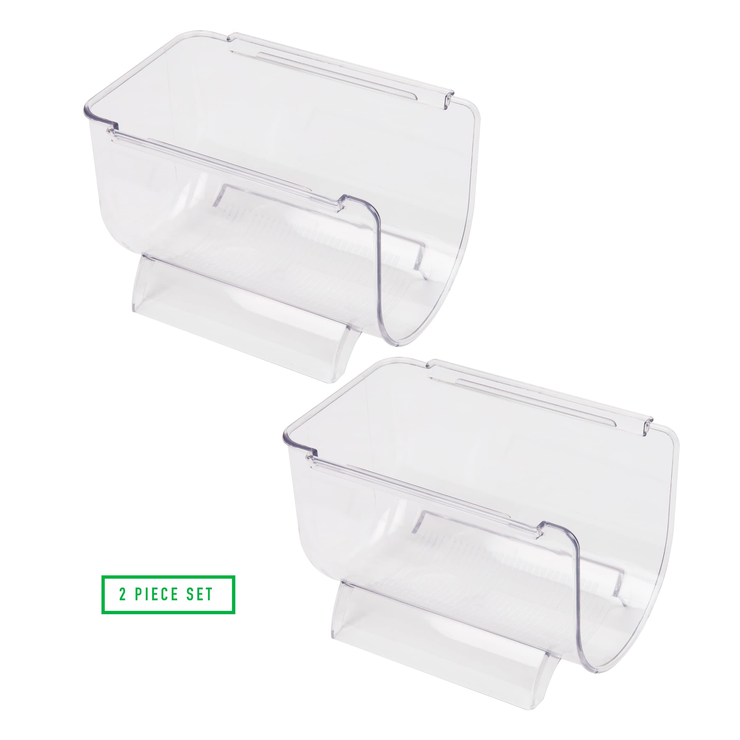 Mind Reader 2 Liter Bottle Kitchen Refrigerator Bin Storage Stackable Can Dispenser, 5.11" x 7.87", Clear