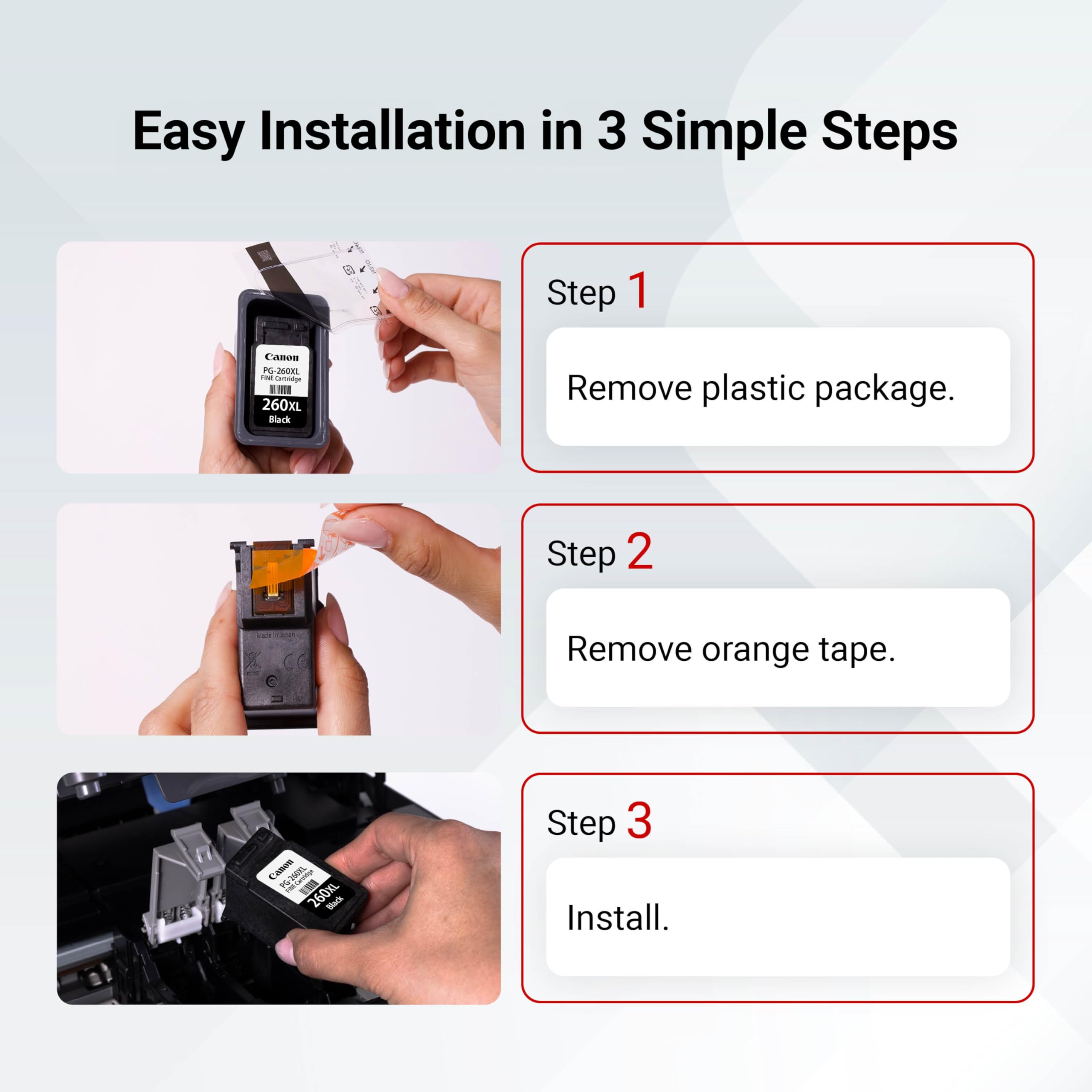 Canon PG-260Xl Black Ink Cartridge, Compatible to Printer TR7020, TS6420, and TS5320