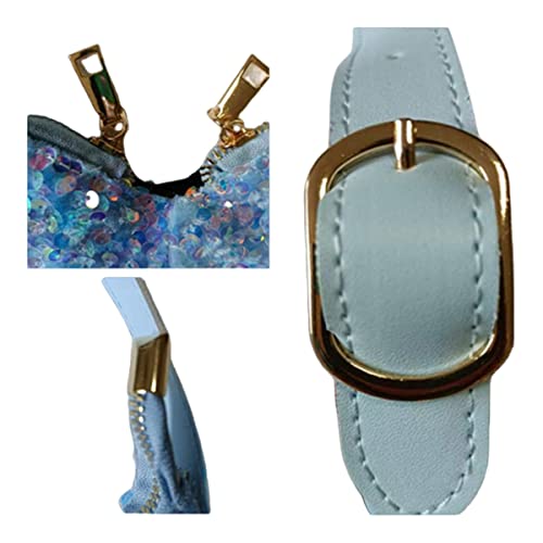 WIGUYUN Womens Mermaid Sequins Shoulder Bag Reversible Sequin Handbag Purse Sparkling Tote Shiny Hobo Bag, Blue