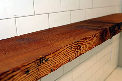 Modern Timber Craft Reclaimed Wood Wall Shelves | 2" H x 8" D | Easy-to-Install | Steel Angle Shelf Brackets Included | Rustic Decoration