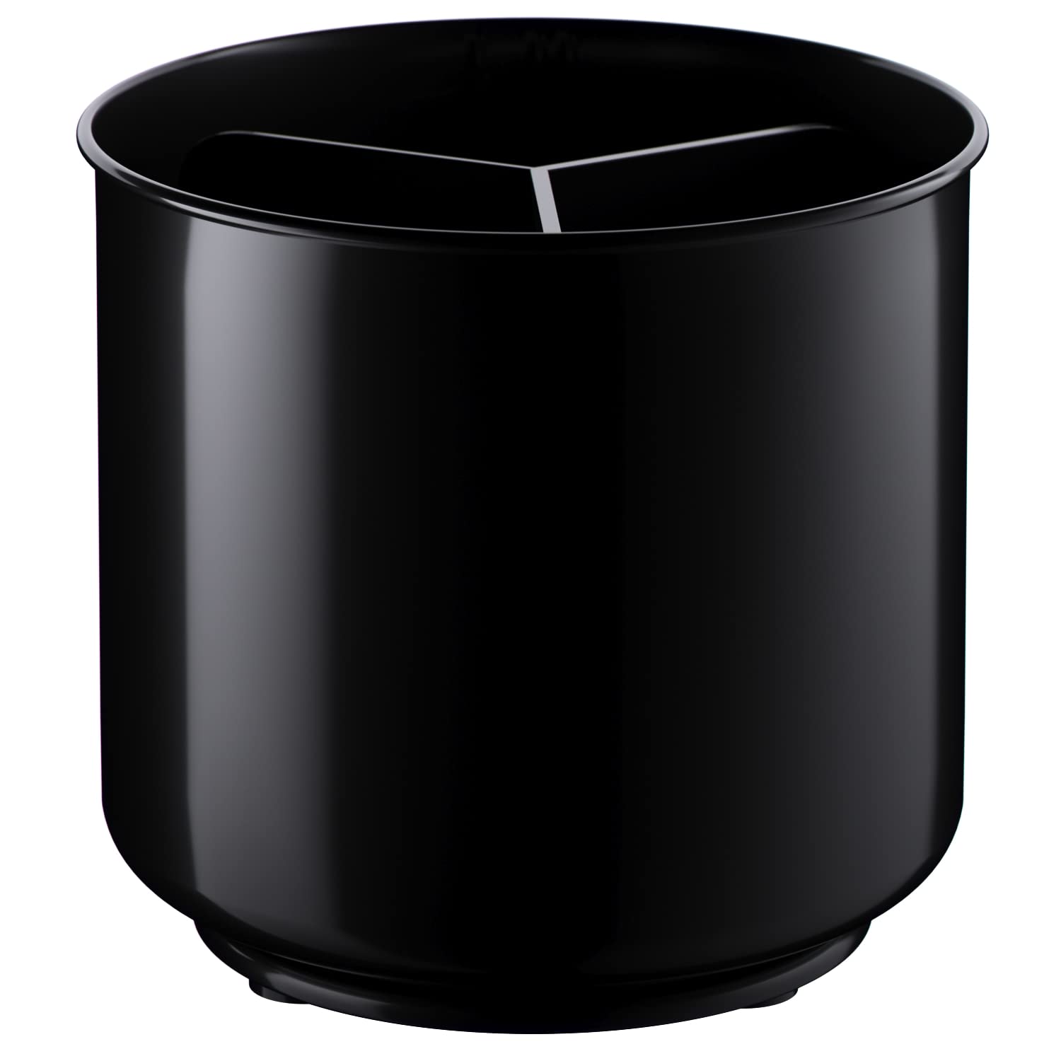 Rotating Extra Large Utensil Holder Crock with No-Tip Weighted Base, Removable Divider, And Gripped Insert - Dishwasher Safe Kitchen Utensil Holder For Kitchen Counter: Cooking Black Utensil Caddy