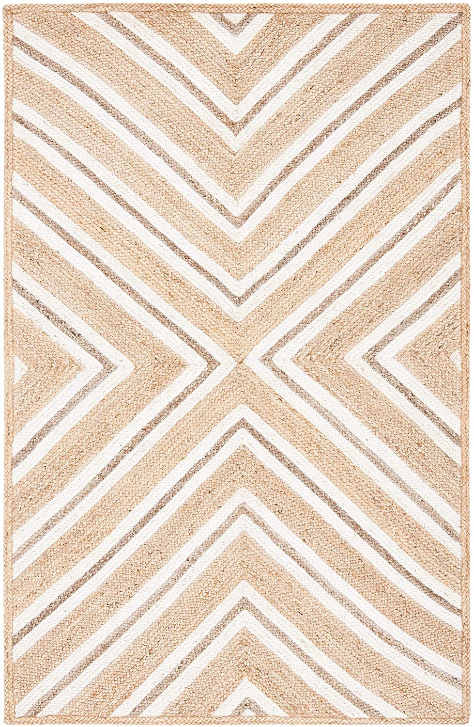 Natural Weave Handwoven Modern Farmhouse Braided Jute Area Rug (4x6 ft)