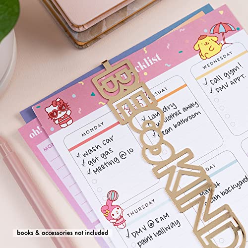 Hello Kitty “Be Kind” Theme Gold Plated Metal Bookmark Clip - Book Marker to Mark Your Page & Keep Your Place. Bookmark by Hello Kitty x Erin Condren.