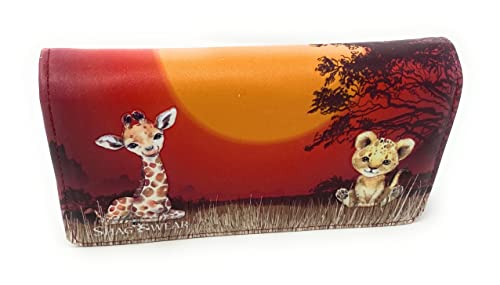 Shag Wear Babies of Africa Large Wallet for Women Red 7"