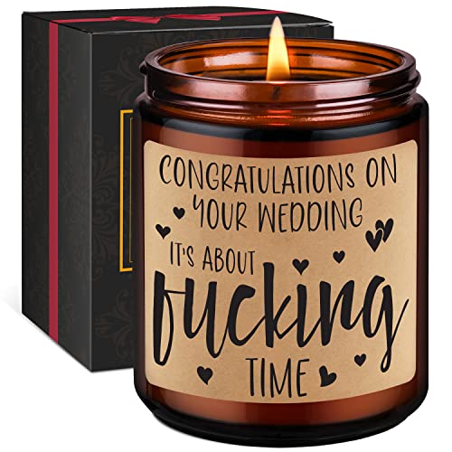 GSPY Scented Candles - Wedding Gifts for Couple - Congratulations on Your Wedding, Funny Wedding Gifts, Wedding Candles - Best Friend Wedding Gift, Newlywed Gift, Bride and Groom Gifts, Marriage Gifts