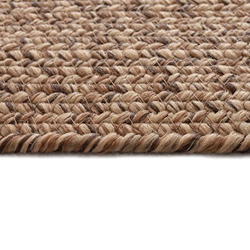 Capel Rugs Claire Washable Reversible Indoor Outdoor 4' x 6' Oval Chestnut Braided Area Rug Made in The USA