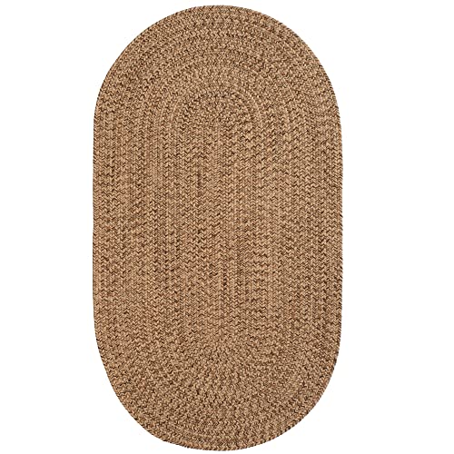 Capel Rugs Claire Washable Reversible Indoor Outdoor 4' x 6' Oval Chestnut Braided Area Rug Made in The USA