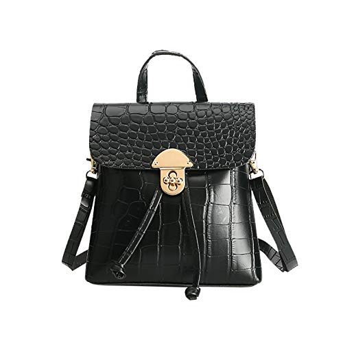 Qwent Women Satchel Coin Purse Bag Bag All-Match Fashion Ladies Shoulder Messenger Messenger Bags (Black, One Size)