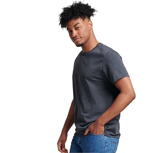 Russell Athletic Mens Cotton Performance Short Sleeve T-Shirt T Shirt, Black Heather, X-Large US