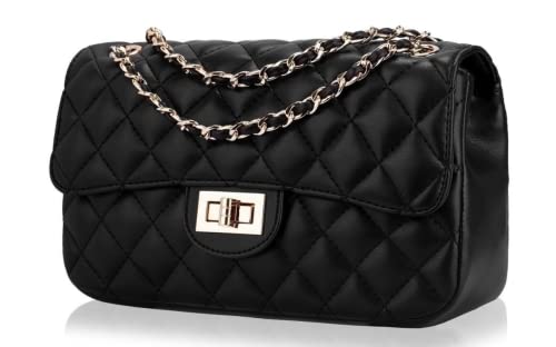 Mini Bag Purse for Women Teenage Girls Purses PU (Black)