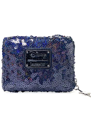Loungefly X LASR Exclusive Disney Celestial Dreams Black Holographic Sequin Minnie Zip Wallet - Cute Wallets Fashion Cosplay Disneybound