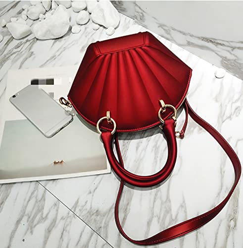 WIGUYUN Women PVC Evening Clutch Bag Purse Mini Satchel Tote Small Candy Shell Shoulder Crossbody Handbags,Red