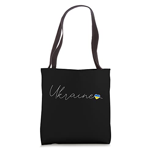 Ukrajina Simple Love Ukrainian Flag Heart on Ukraine Tote Bag