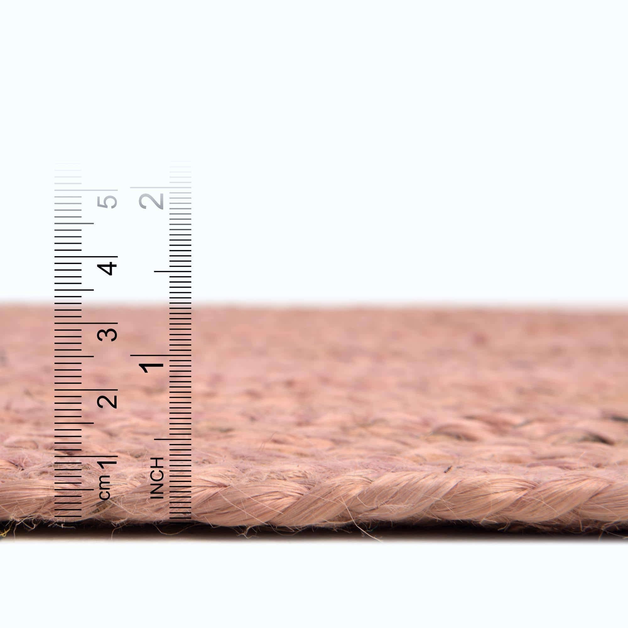 Agro Richer Handwoven Jute Area Rug, 4x6 ft. Natural Pink Yarn- Rustic Vintage Beige Braided Reversible Rectangular Rugs for Bedroom, Kitchen, Living Room, Farmhouse