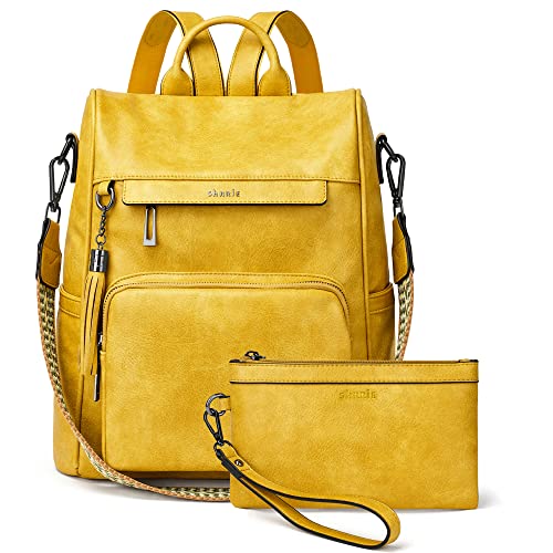 Shrrie Backpack Purse for Women PU Leather Anti-Theft Travel Backpack Purse Fashion Ladies Shoulder Bag with Tassel