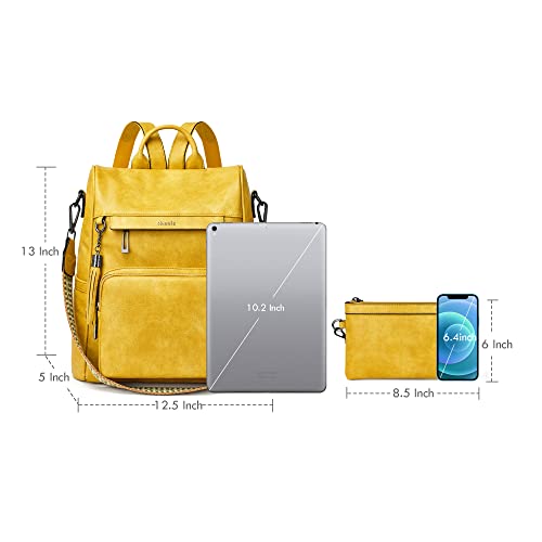 Shrrie Backpack Purse for Women PU Leather Anti-Theft Travel Backpack Purse Fashion Ladies Shoulder Bag with Tassel