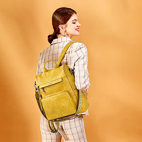Shrrie Backpack Purse for Women PU Leather Anti-Theft Travel Backpack Purse Fashion Ladies Shoulder Bag with Tassel