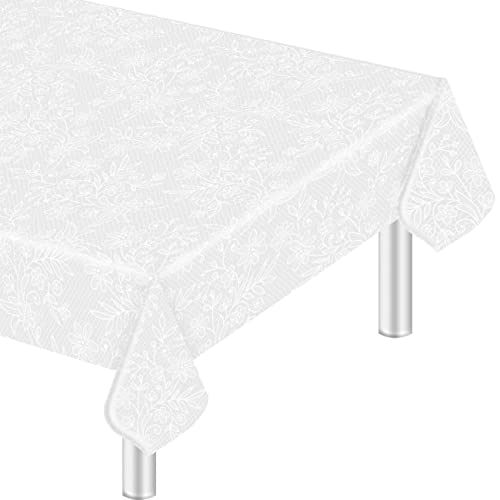 HEIPINIUYE 3 Pack Plastic Lace Tablecloth 54 X 108 Waterproof Disposable Lace Table Cover for Wedding Party Birthday Camping Bridal Shower Lace Paper Tablecloth