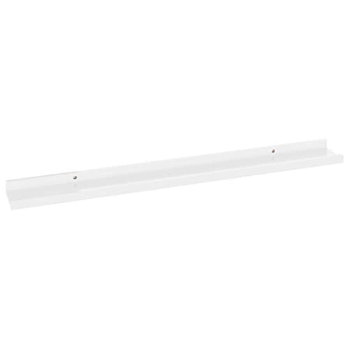 SunshineFace Long Floating Shelves Set of 4, High Gloss Wall Mounted Picture Ledge Floating Shelf, Wall Shelves for Bedroom, Living Room, Office, Nursery, Kitchen Storage(White, 31.5"x3.5"x1.2")