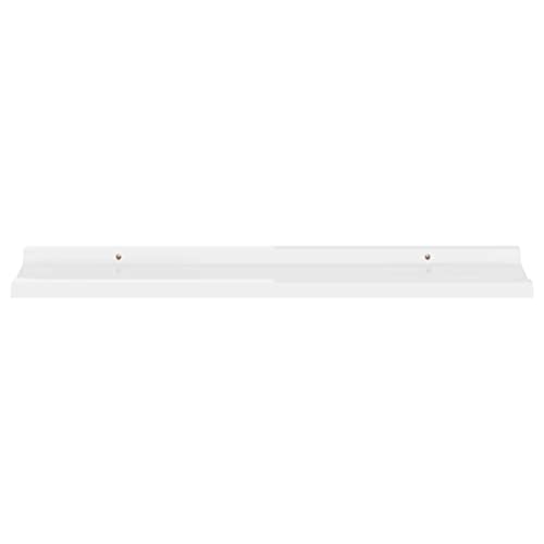 SunshineFace Long Floating Shelves Set of 4, High Gloss Wall Mounted Picture Ledge Floating Shelf, Wall Shelves for Bedroom, Living Room, Office, Nursery, Kitchen Storage(White, 31.5"x3.5"x1.2")