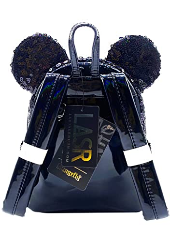 Loungefly X LASR Exclusive Disney Celestial Dreams Black Holographic Sequin Minnie Mini Backpack - Fashion Cosplay Disneybound Cute Backpacks