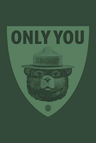 Smokey Bear, Only You, Duotone, Contour (Canvas Deluxe Tote Bag, Faux Leather Handles & Zip Pocket)