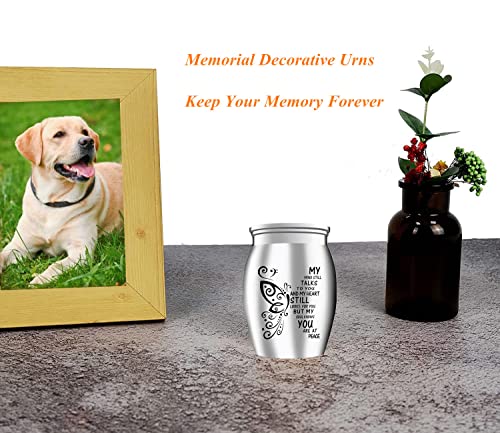 Butterfly Small Keepsake Urn for Ashes,Butterfly Mini Urn for Human Ashes 316L Stainless Steel Pet Cremation Urns 1.58” x 1.2” Small Ash Urn for Dog and Cat Ashes (Butterfly)