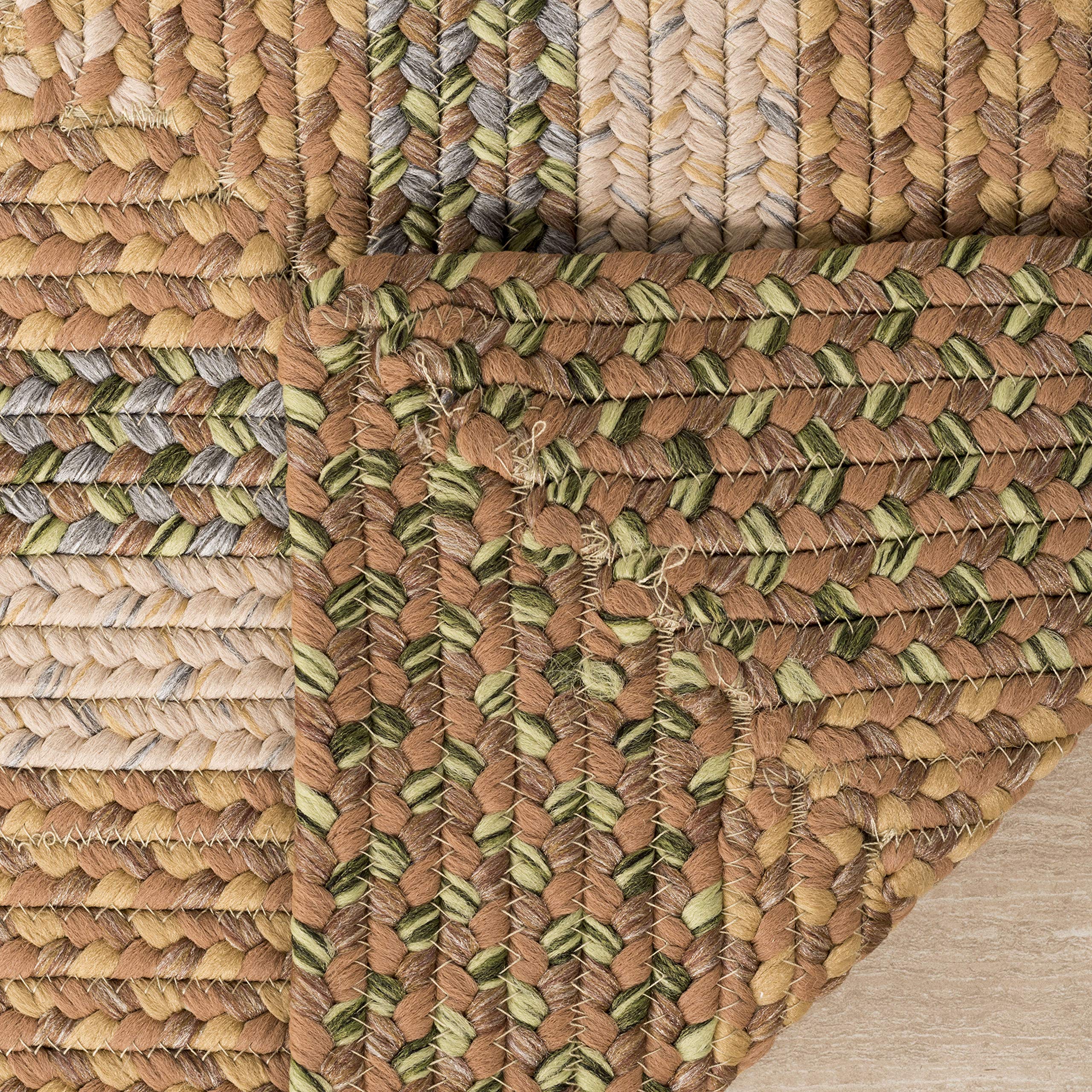 SAFAVIEH Braided Collection 4' x 6' Tan / Multi BRD314A Handmade Country Cottage Reversible Area Rug