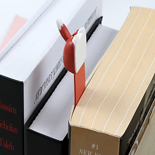 3 Pieces+ Gift 3D Animal Bookmarks for Kids and Students, Cute, Funny, Wacky, and Sturdy, Kawaii Stereo Cartoon Bookmarks -Hippo, Shark, Kitten , and Stick Markers for Notes
