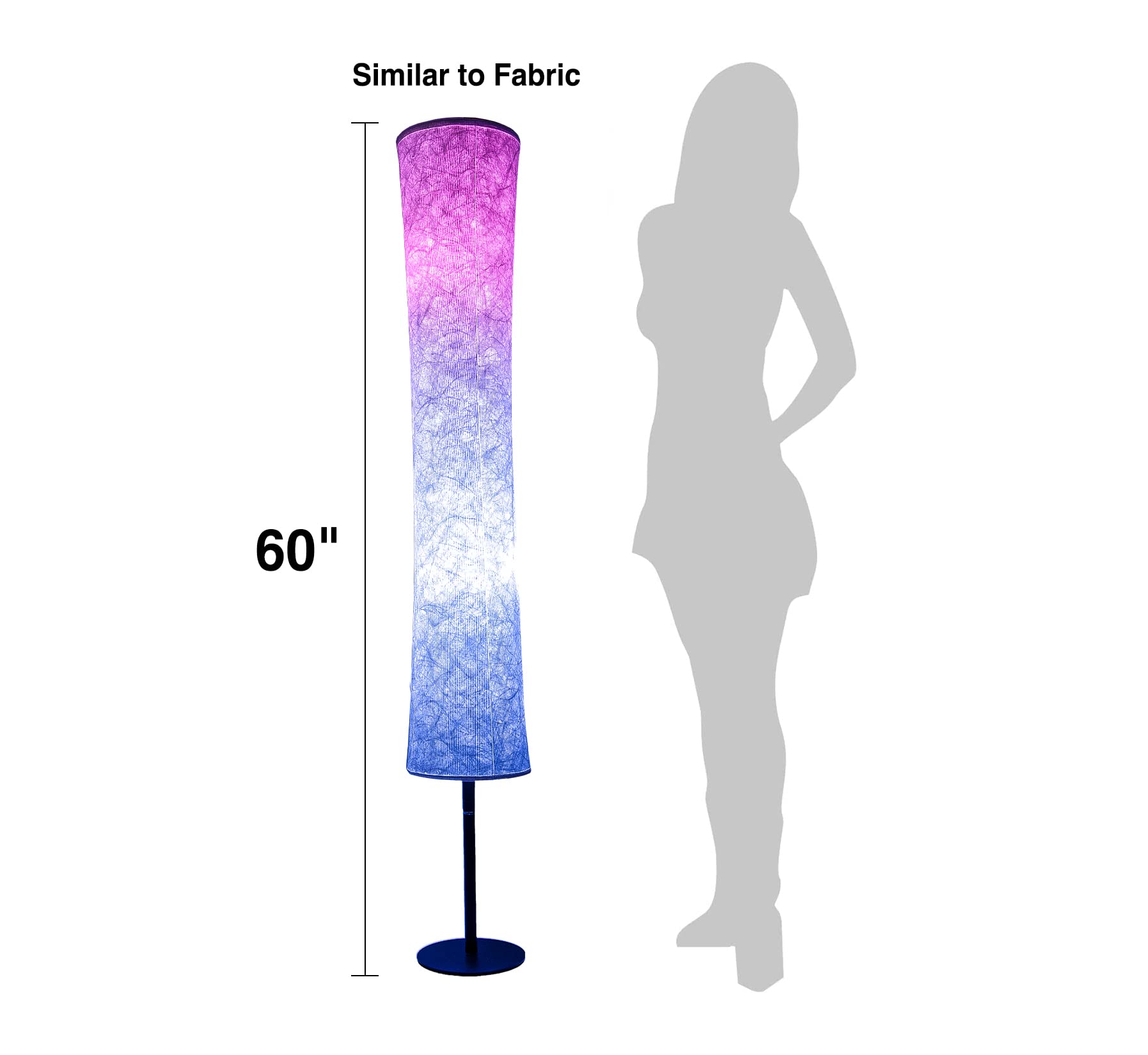 BLUEYE Floor Lamp,RGBCW 2700K-6500K,APP & Remote&Smart Voice Control, 2 X 60W Equivalent, No Hub Required,Compatible with Alexa Google Assistant, 60'' Standing Lamp for Bedroom, Similar Fabric