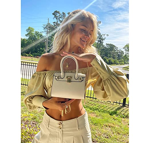 EVVE Women's Evening Bag Party Clutches Mini Satchel Purses Cocktail Prom Handbags with Chain and Lock | LAVENDER