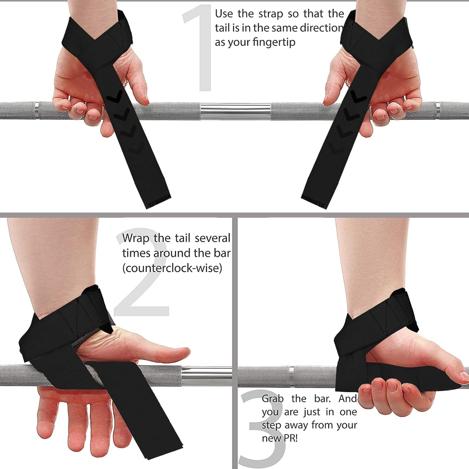 BEAST RAGE Lifting Wrist Straps for Weightlifting, Weight Lifting Straps Gym Power Workouts Lifting Straps Padded Cotton Men Women Supportive Lift Deadlift Straps Hard Pull Exercise Straps (White silicone)