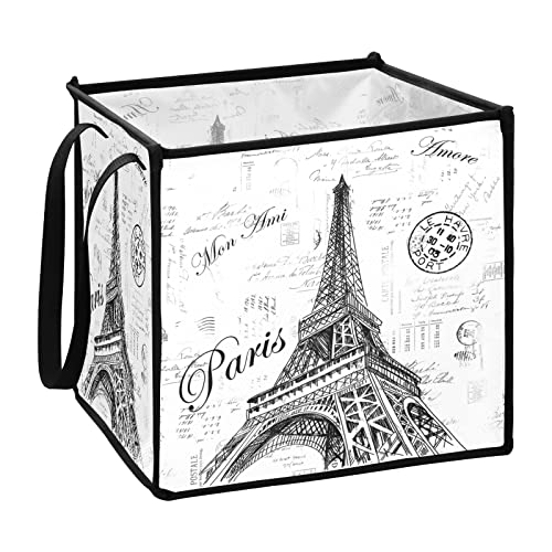 xigua Eiffel Tower Foldable Storage Bins Collapsible Storage Basket for Home Closet,Bedroom Drawers,Nursery,Toys Organizer,Shelf Cabinet