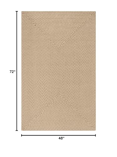 SAFAVIEH Braided Collection 4' x 6' Beige/Brown BRD173A Handmade Country Cottage Reversible Cotton Area Rug