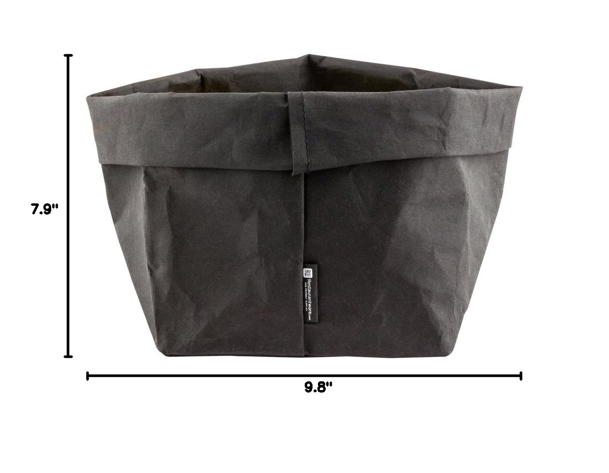 DuraLux 7.8 x 9.8 Inch Washable Grocery Bag, 1 Heavy-Duty Paper Bag Flower Pot - Reusable, Store Produce Or Plants, Black Paper Eco-Friendly Shopping Bag, For Organizing Pantries Or Kitchens