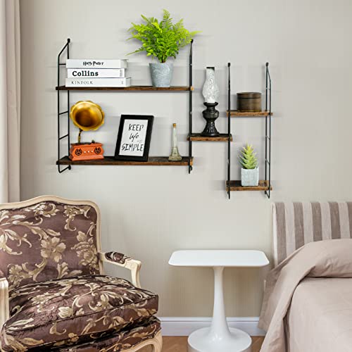 Nothing burger Floating Shelves Wall Mounted, Bamboo Floating Shelves, Bathroom Shelves Wall Mounted for Bathroom, Bedroom, Kitchen, Living Room