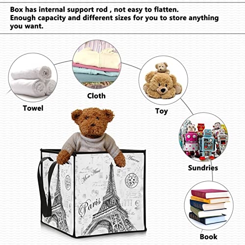 xigua Eiffel Tower Foldable Storage Bins Collapsible Storage Basket for Home Closet,Bedroom Drawers,Nursery,Toys Organizer,Shelf Cabinet