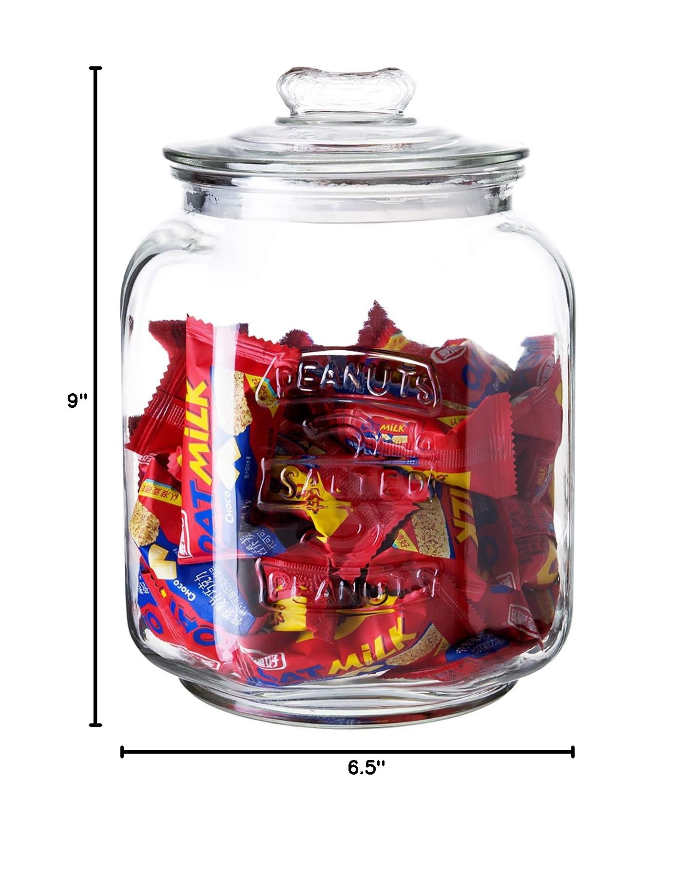 Diamond Star Glass Storage Jar Wide Mouth Canning Jar Large Candy Jar Kitchen Storage Containers with Airtight Glass Lid (120oz)