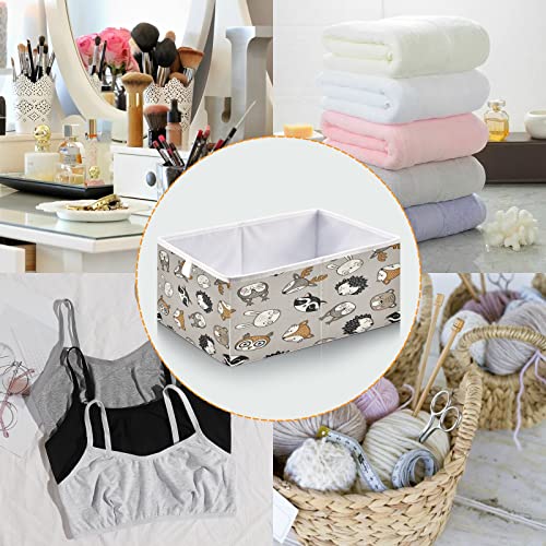 Blueangle Cute Woodland Animals Cube Storage Bin, 11 x 11 x 11 in, Large Collapsible Organizer Storage Basket for Home Décor(545)