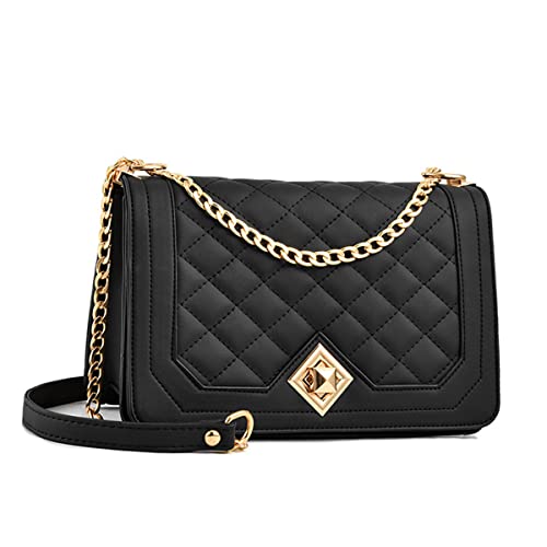 PS PETITE SIMONE Crossbody Bags for Women Trendy Quilted Bag Shoulder with Chain Small Handbag Evening Bag Satchel Purses