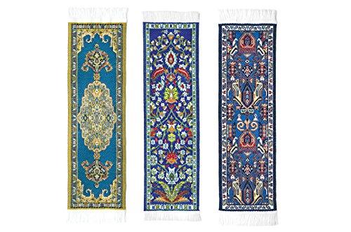 Oriental Carpet Bookmarks Urumchi - Authentic Woven Carpet - RUG BOOKMARKS - Beautiful, Elegant, Woven Cloth Bookmarks! Best Gifts for Men Women Adults Teens Teachers & Librarians!
