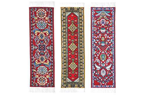 Oriental Carpet Bookmarks Urumchi - Authentic Woven Carpet - RUG BOOKMARKS - Beautiful, Elegant, Woven Cloth Bookmarks! Best Gifts for Men Women Adults Teens Teachers & Librarians!