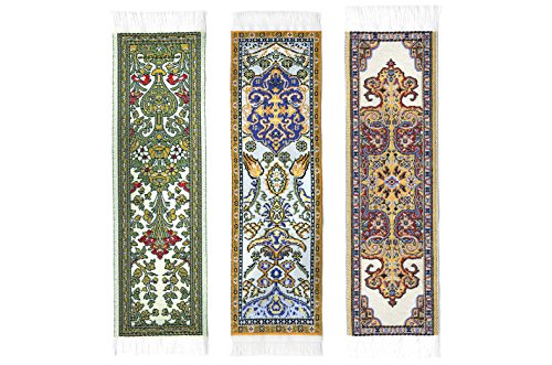 Oriental Carpet Bookmarks Urumchi - Authentic Woven Carpet - RUG BOOKMARKS - Beautiful, Elegant, Woven Cloth Bookmarks! Best Gifts for Men Women Adults Teens Teachers & Librarians!