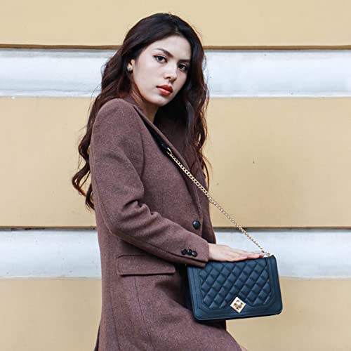 PS PETITE SIMONE Crossbody Bags for Women Trendy Quilted Bag Shoulder with Chain Small Handbag Evening Bag Satchel Purses