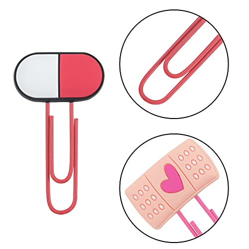15 PCS Cute Bookmark Cartoon Silicone Bulk Bookmarks Dispenser Bookmark Memo Clip for Girls Student Stationery Nursing Student Essentials