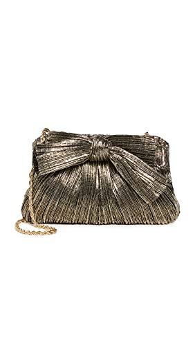 Loeffler Randall Women's Mini Pleated Frame Clutch with Bow, Gold, One Size