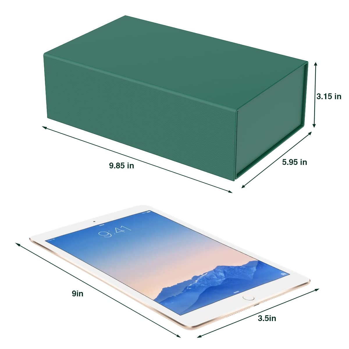 MOZRRO Gift Box with Lids, 9.85 x 5.95 x 3.15 In Magnetic Closure Collapsible Gift Boxes for Gift Packaging, Gift Box for Christmas,Mothers Day,Fathers Day,Graduations,Weddings,Birthdays Gifts