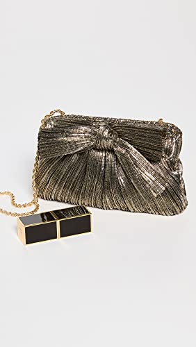 Loeffler Randall Women's Mini Pleated Frame Clutch with Bow, Gold, One Size