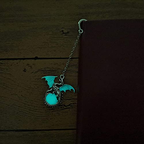 Gzrlyf Dragon Bookmark Glow in The Dark Bookmark Luminous Book Markers Metal Book Lover Gifts (Luminous Bookmark)